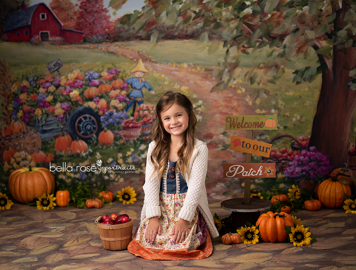 Harvest Season Fall Photo Background Red Barn Photography Backdrop ...