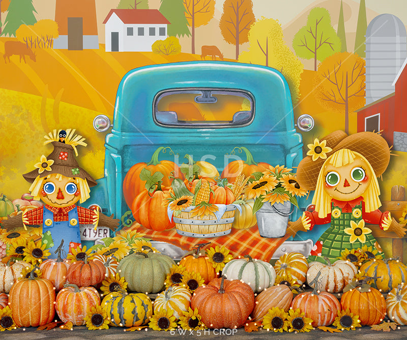 Fall Backdrops for Pictures with Pumpkin Patch. Autumn Photo Backdrop