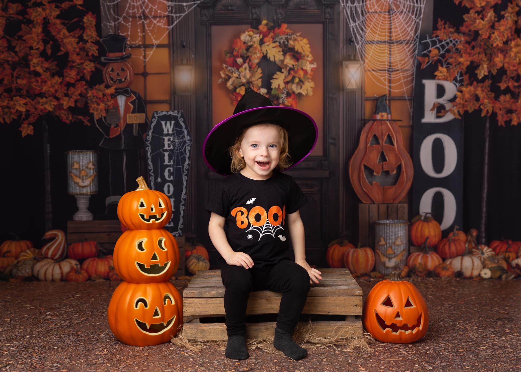 Large Halloween Photo Backdrop for Pictures or Party Photo Booth