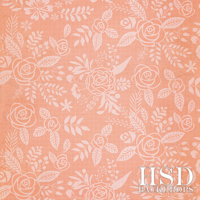 Salmon Pink Floral Photography Backdrops Fall Photo Background Props