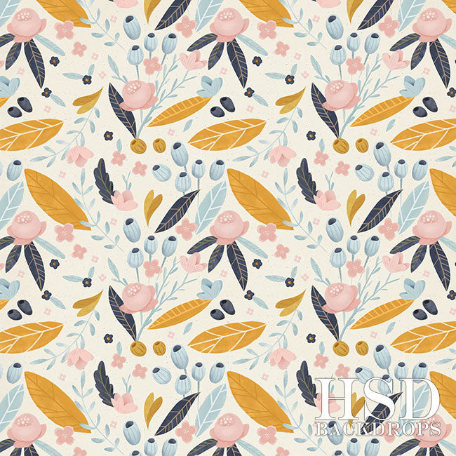 Fall Floral Photography Backdrop Vinyl Fall Background Photo Props