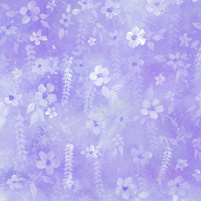 Purple Painted Floral Photography Backdrop Vinyl Girls Photo Props