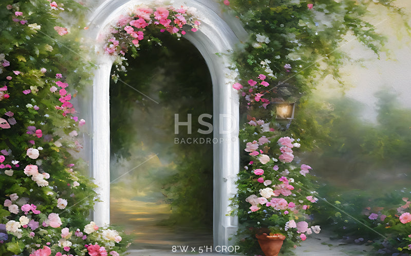 Enchanted Garden Entrance Spring Photo Backdrop for Photography