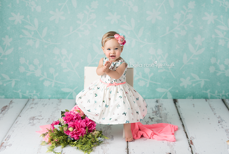 Mint Green Floral Painted Photography Backdrop Girls – HSD Photography ...