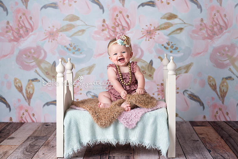 Painted Floral Photography Backdrop Background Vinyl Girls Photo Props