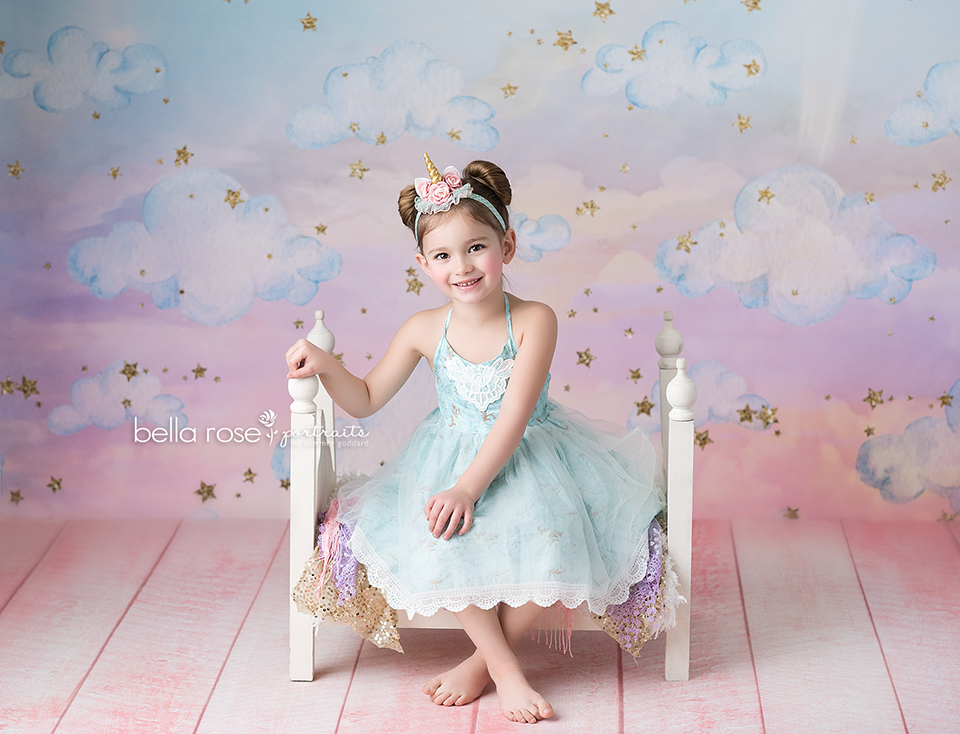 Unicorn Photography Backdrop Rainbow Clouds Cake Smash Photo Backdrop