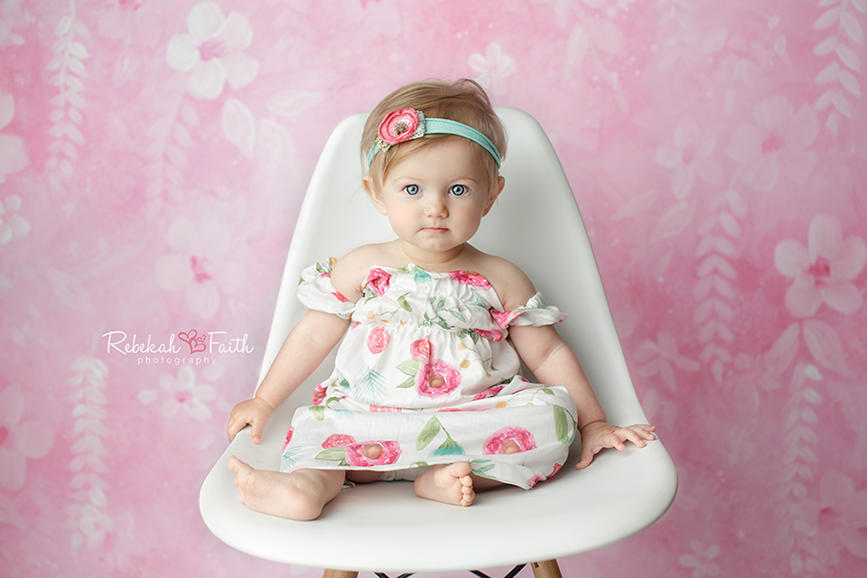 Pink Painted Floral Photography Backdrop Vinyl Girls Photo Props