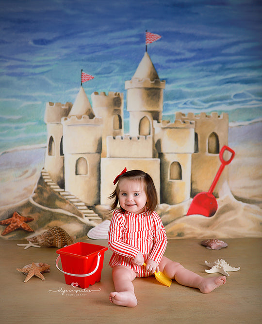 Sand Castle Photography Backdrop Summer Photography Background – HSD ...