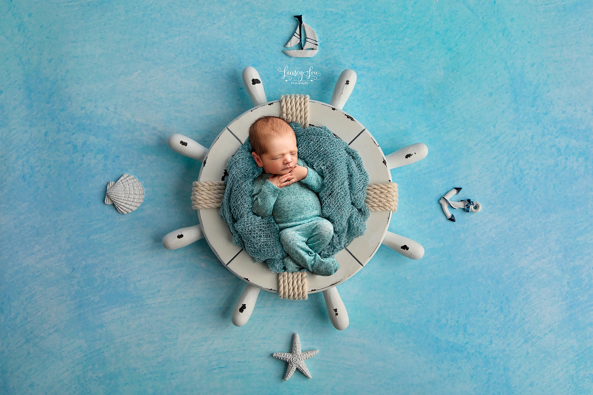 Ocean Blue Photography Backdrop Background Summer Photo Props