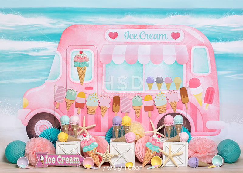 Ice cream truck backdrop. Ice cream backdrop for summer photos. – HSD ...