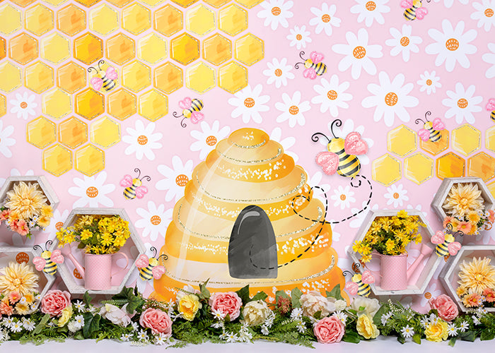 Honey Bee Backdrop. First Bee Day Backdrop for Photography