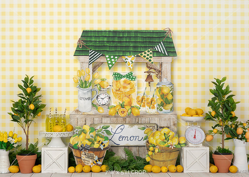Lemonade Stand Backdrop. Lemon Photo Backdrop for Summer Mini Sessions