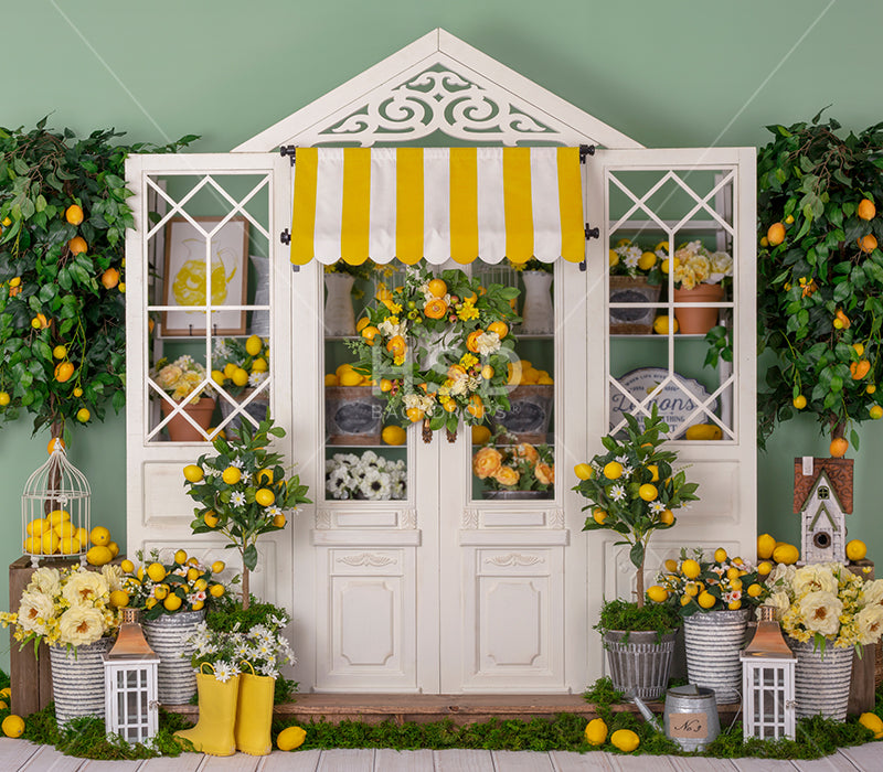 Lemon Backdrop for Summer Portraits. Lemon Themed Photo Background ...