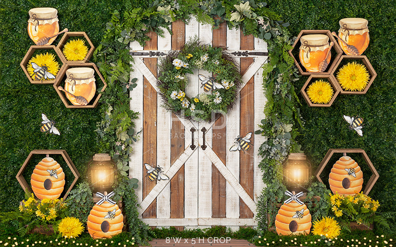 Honey Bee Backdrop. Bumble Bee Birthday Backdrop