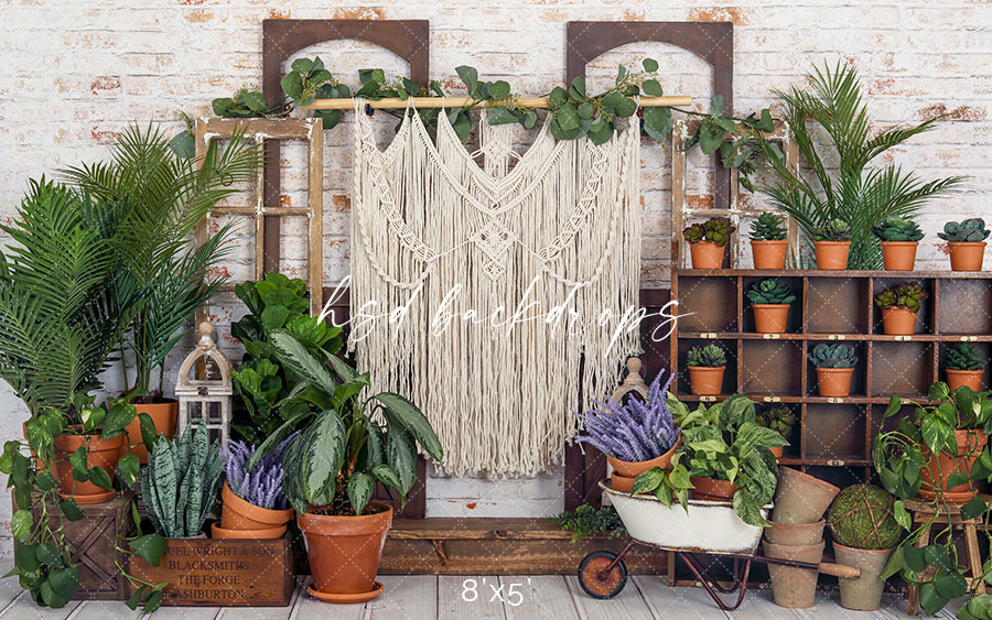 Boho Themed Photography Backdrop for Summer, Spring or Birthday Photos