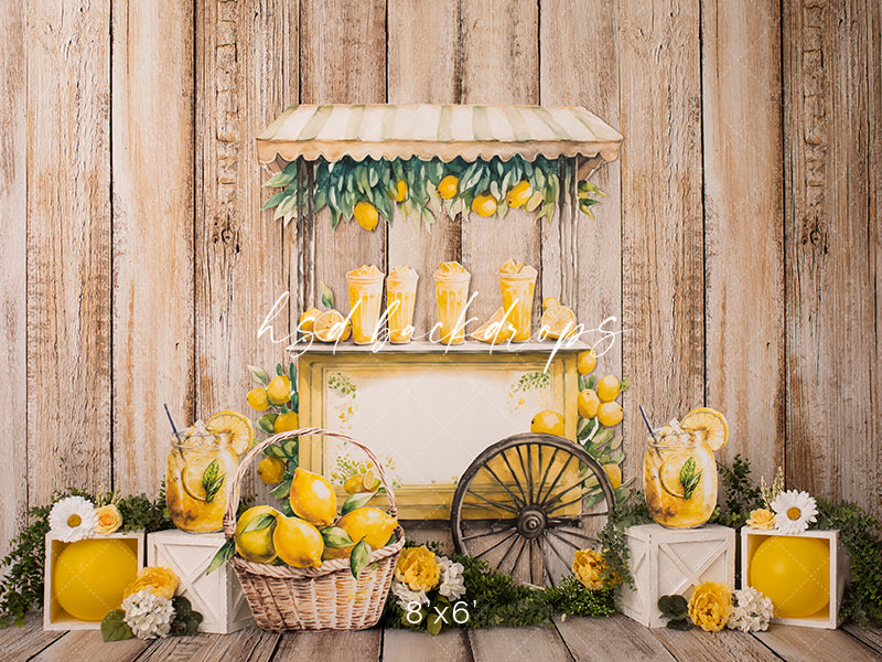 Rustic Lemonade Stand Photo Backdrop for Summer Mini Sessions