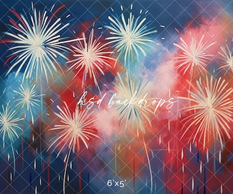 Fireworks 4th of July Backdrop for Photography – HSD Photography Backdrops