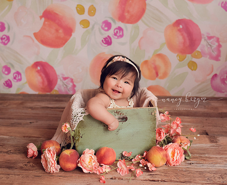 Peaches Spring Photography Backdrop Spring Photo Props Baby Child