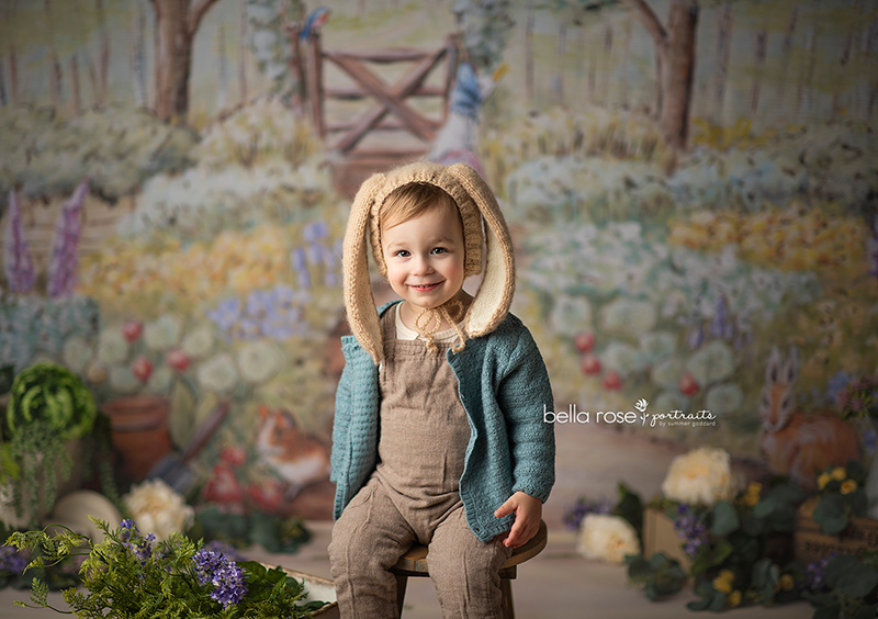 Peter's Garden Photo Backdrop. Rabbit Photography Background.