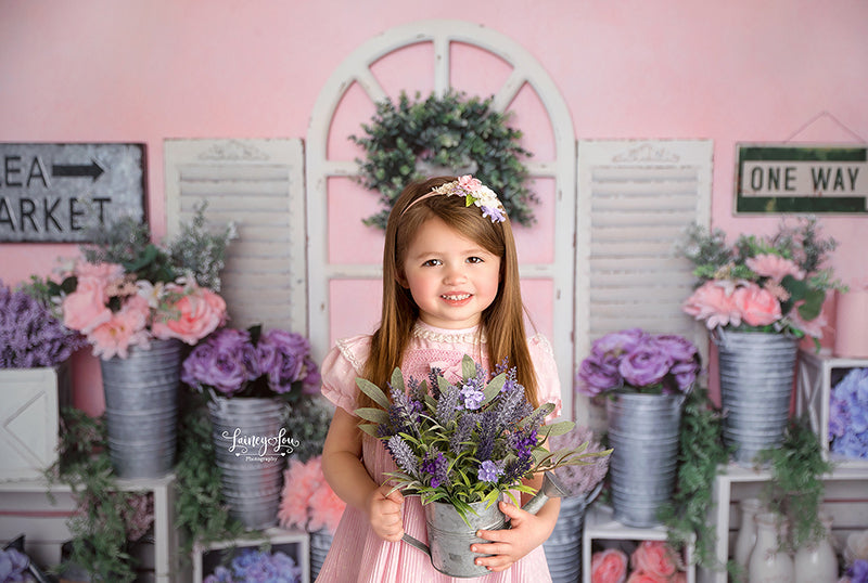 Flower shop photography backdrop for spring pictures flower market