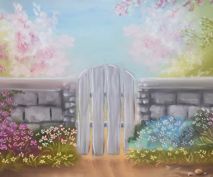 Garden Gate photo backdrop for Easter and spring pictures – HSD ...