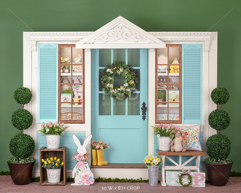 Easter House Photography Backdrop for Easter Photoshoot