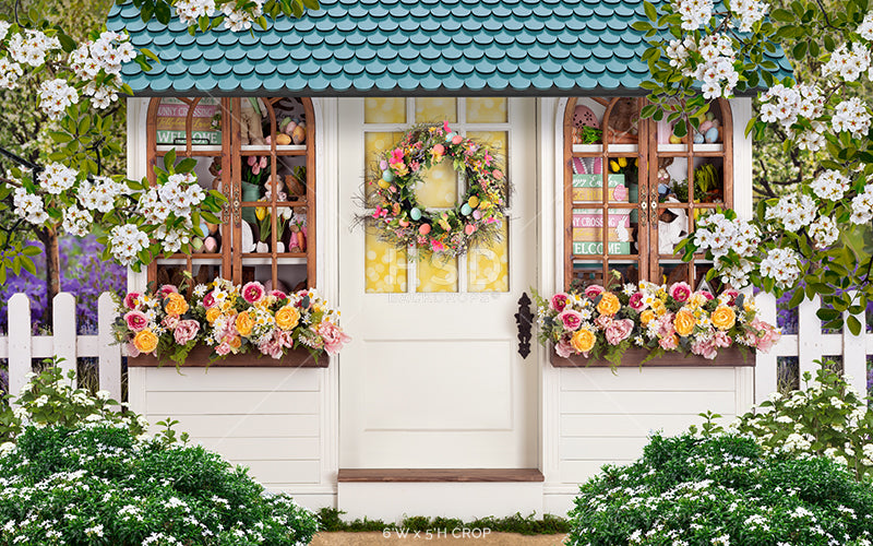 Easter Backdrop | Easter Bunny's Cottage Photography Backdrops
