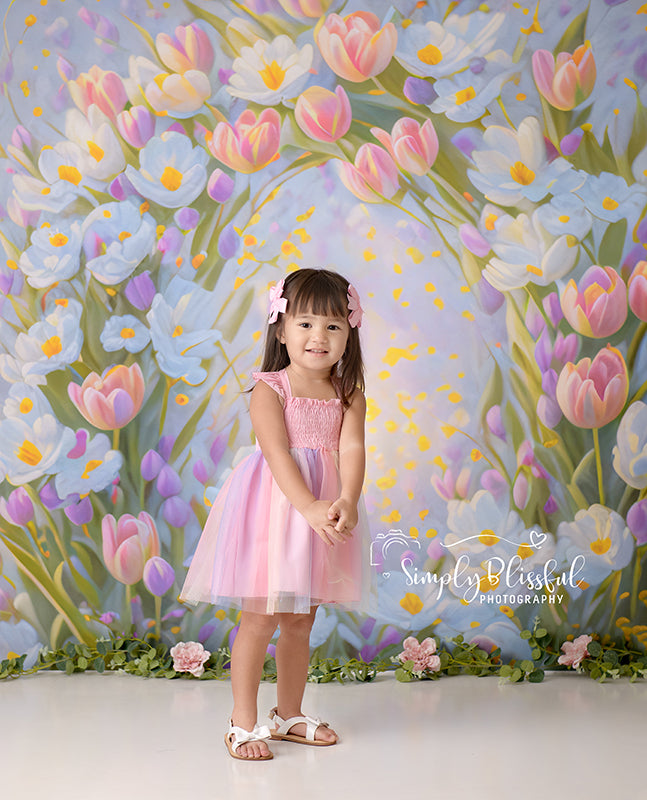 Easter Photography Backdrops | Spring Arched Floral Photo Backdrop
