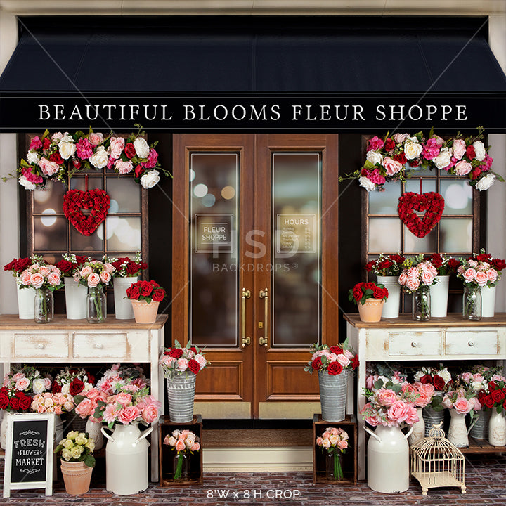 Flower Shop Valentine's Photo Backdrop for Pictures and Mini Sessions