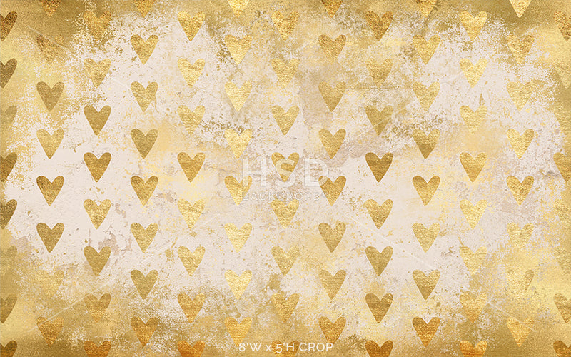 Gold Hearts Valentine's Day Backdrops for Pictures