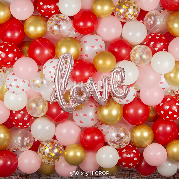 Balloon Wall Picture Backdrop for Valentine's Day Studio Portraits