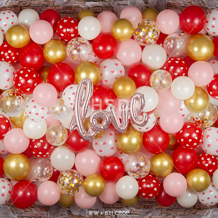 Balloon Wall Picture Backdrop for Valentine's Day Studio Portraits