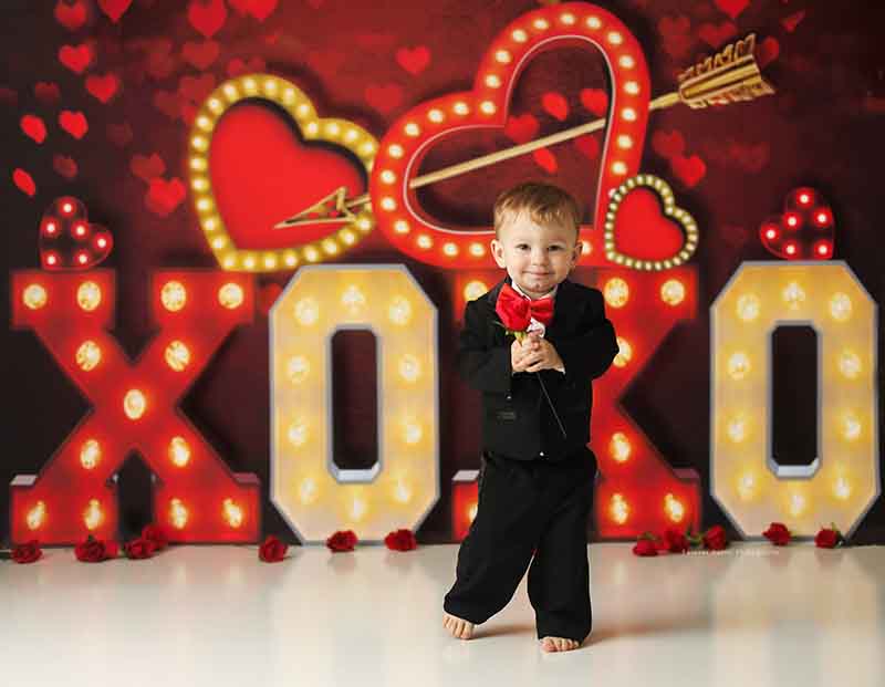 Valentine's Day Backdrop for Photography | XOXO Marquee Lights