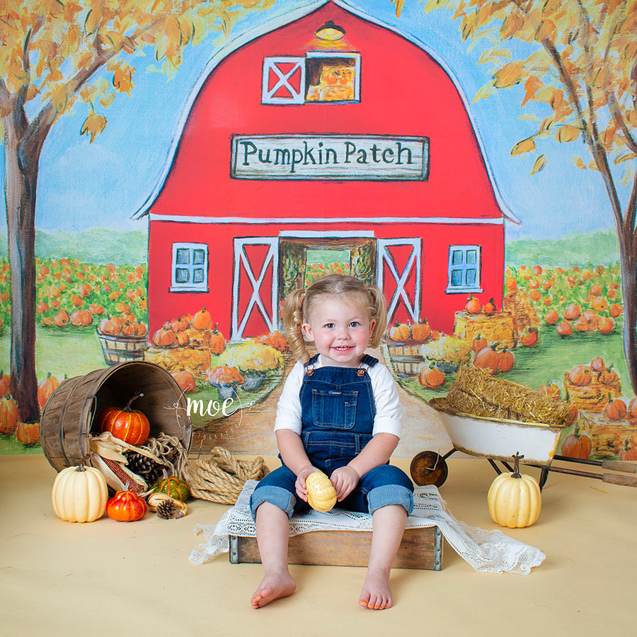 Red Barn Photo Backdrop for Baby and Kids Fall Photos – HSD Photography ...
