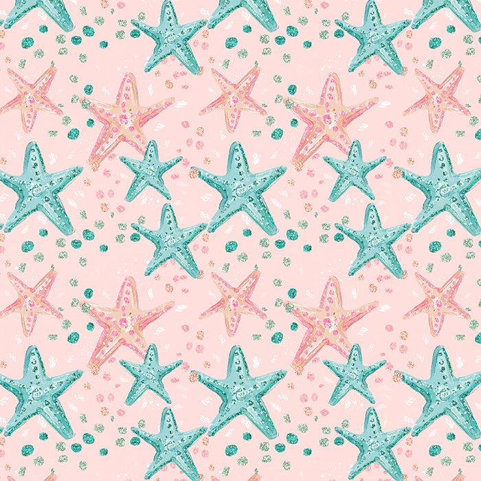 Pink Starfish Wallpaper Seamless Pattern Childish Starfish On A Pink