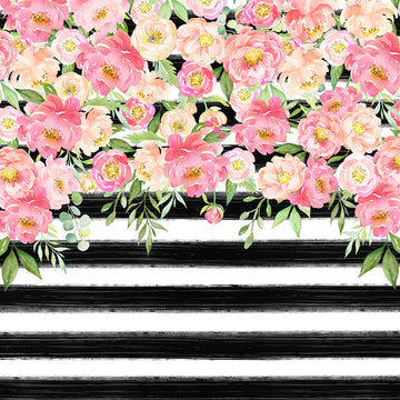 Striped Floral Photography Backdrop Kate Spade Party Background Cake ...