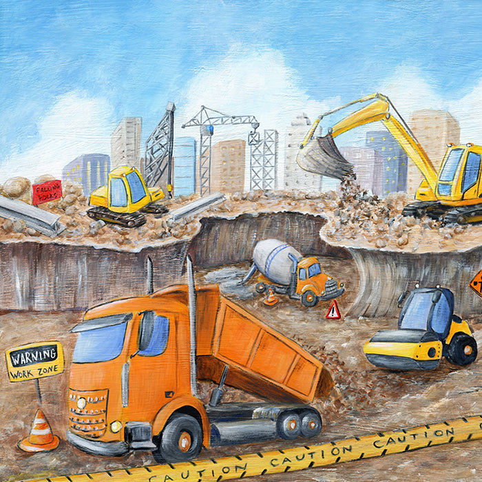 Construction Theme Party Backdrop for Birthday Cake Smash Portraits ...