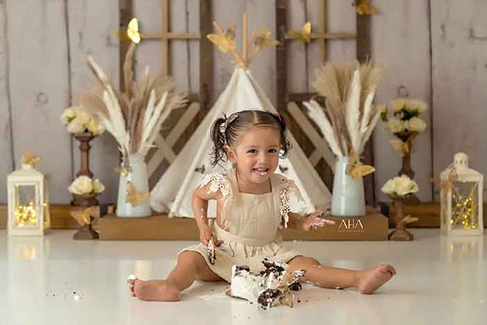 Boho Birthday Backdrop for Cake Smash Photography