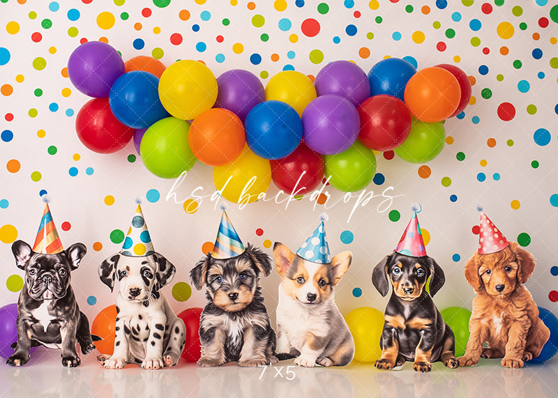 Birthday Party Pups Cake Smash Birthday Photo Backdrop